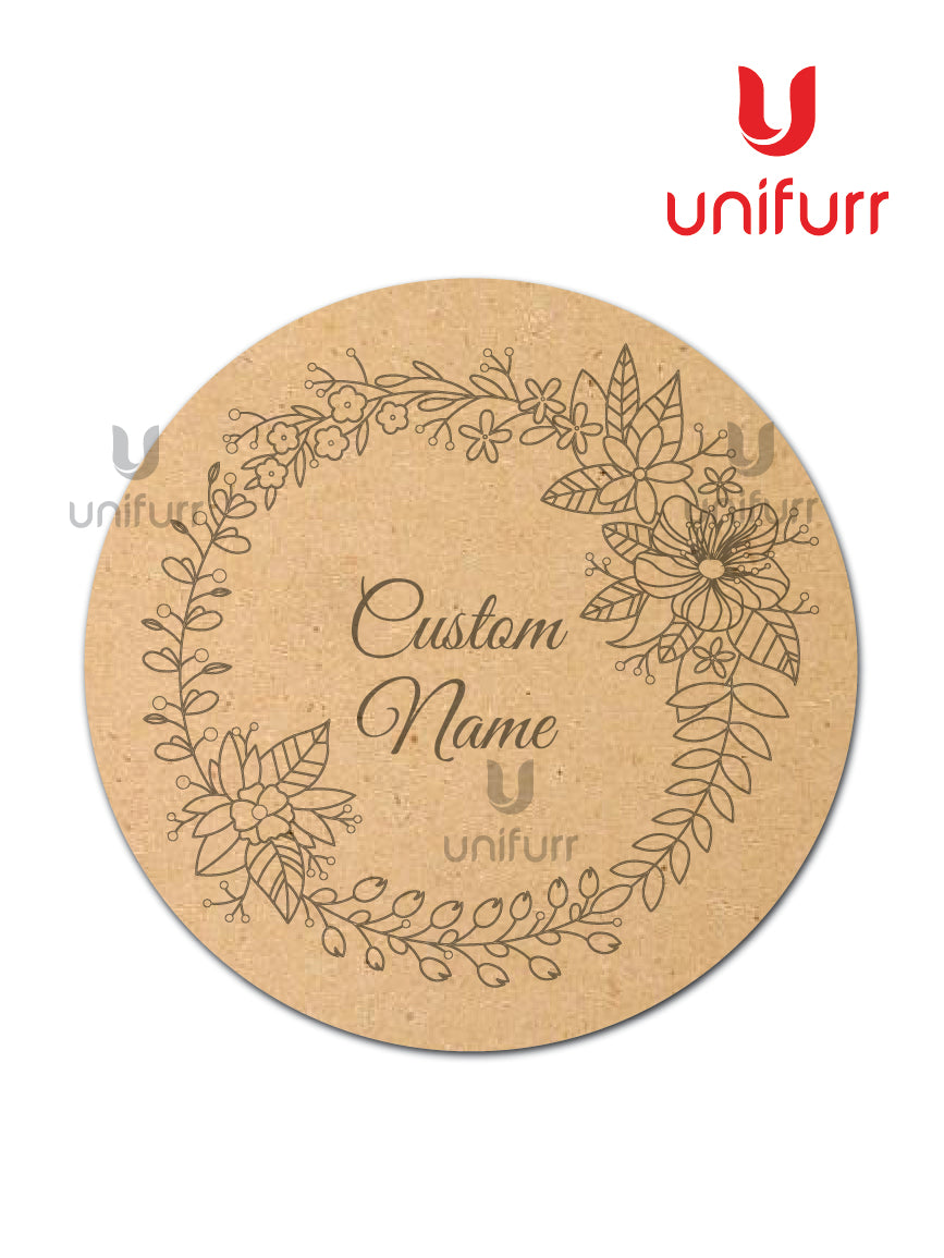 Custom Floral Name Plate Pre-marked MDF Cutout – Unifurr