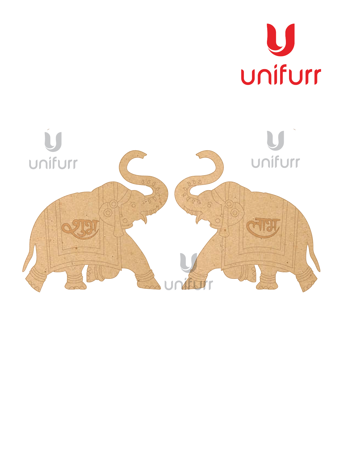 Elephant Subh Labh MDF Cutout – Unifurr