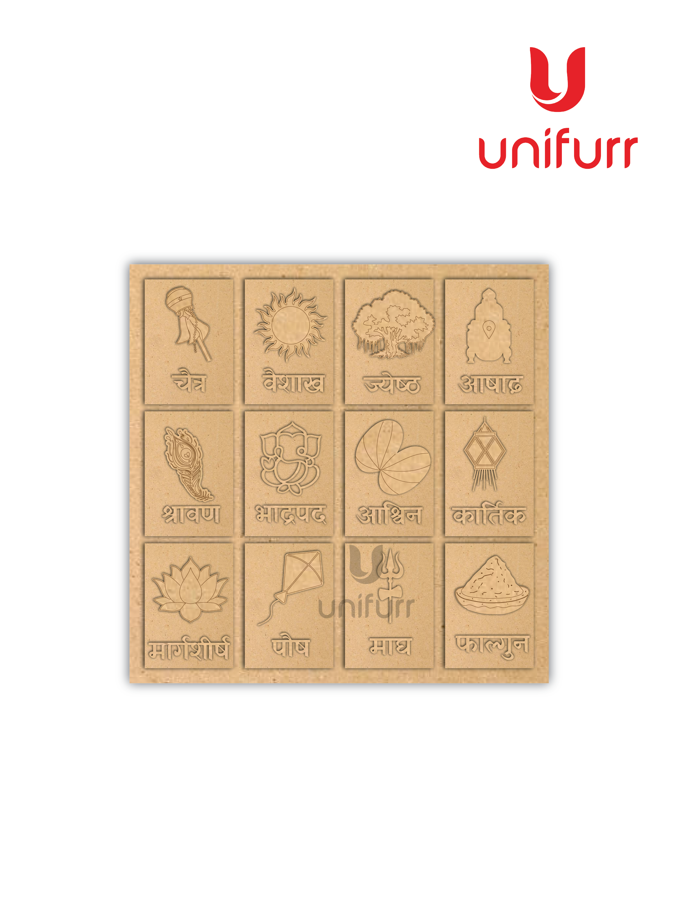 Marathi Calendar - Hindi Months MDF Cutout – Unifurr